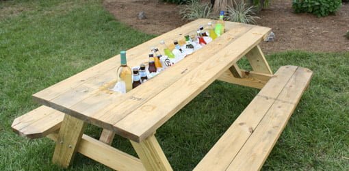How to Make a Drink Trough for a Picnic Table - Today's Homeowner