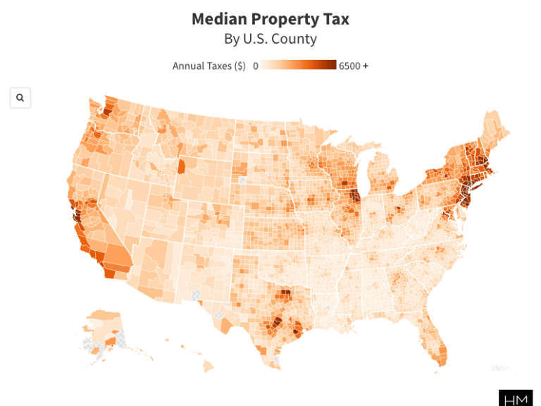 Property Taxes by County: Where do People Pay the Most and Least? [Data ...